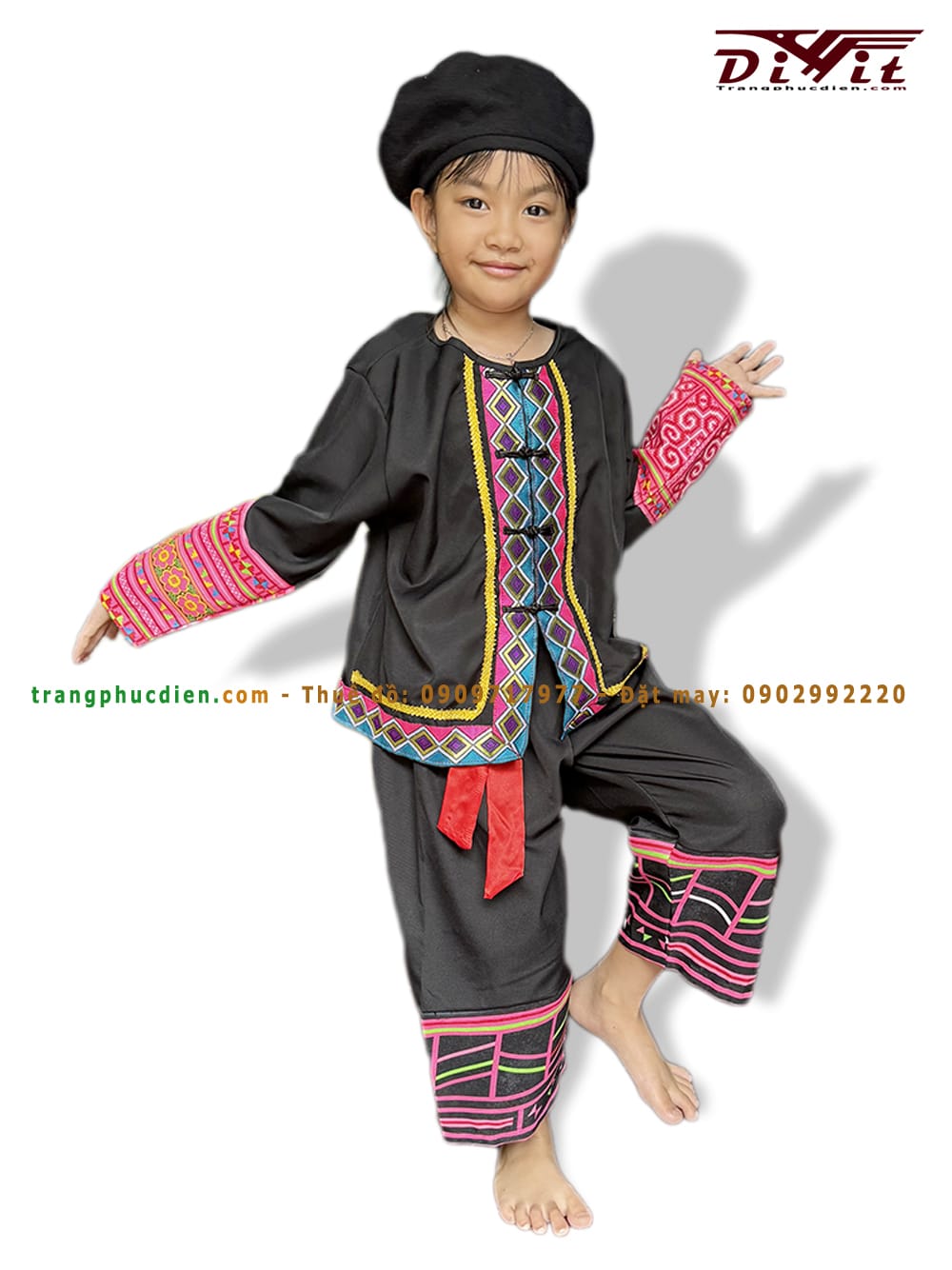 Đồ dân tộc H'Mông bé trai (6 - 9t) - Trang phục biểu diễn DiVit