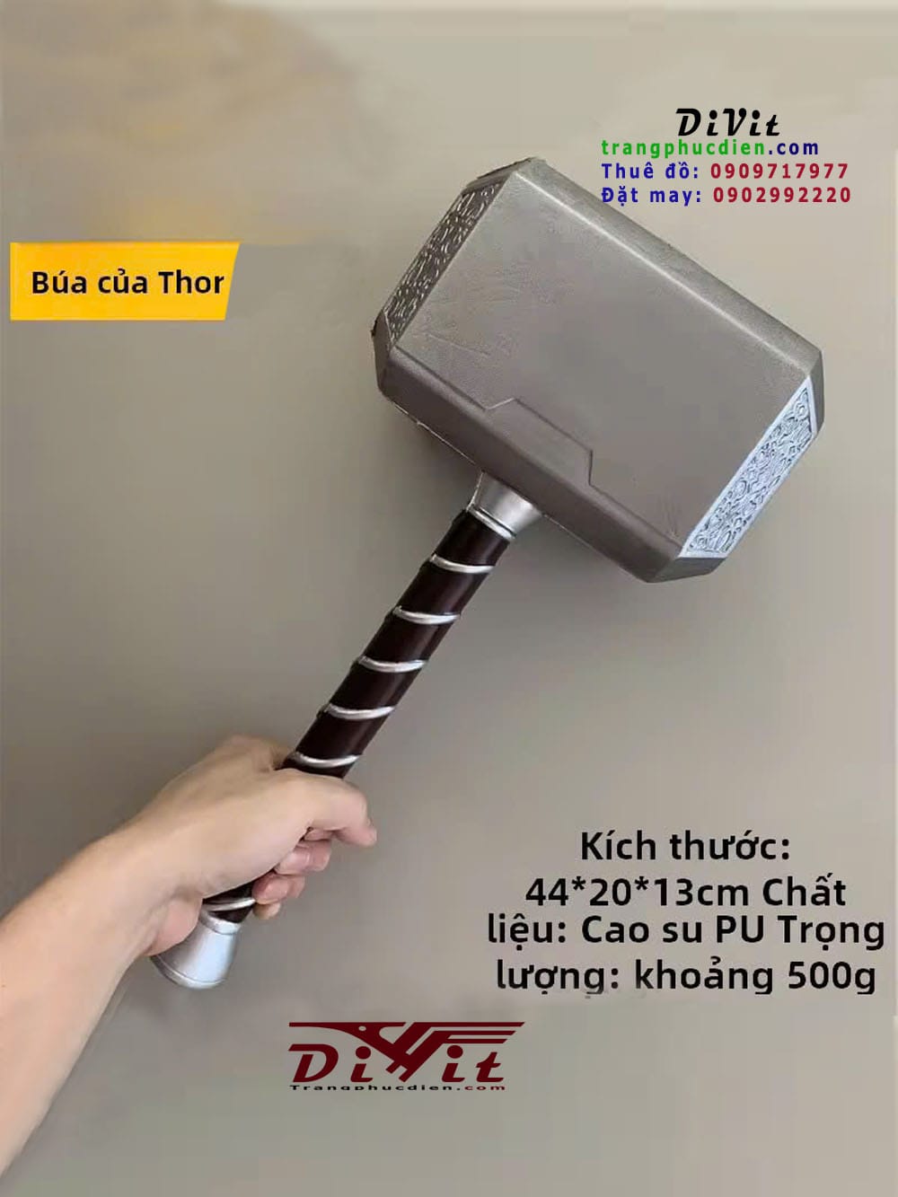 Búa Thor (Mjolnir)- Thuê diễn Thần Sấm - Trang phục biểu diễn DiVit